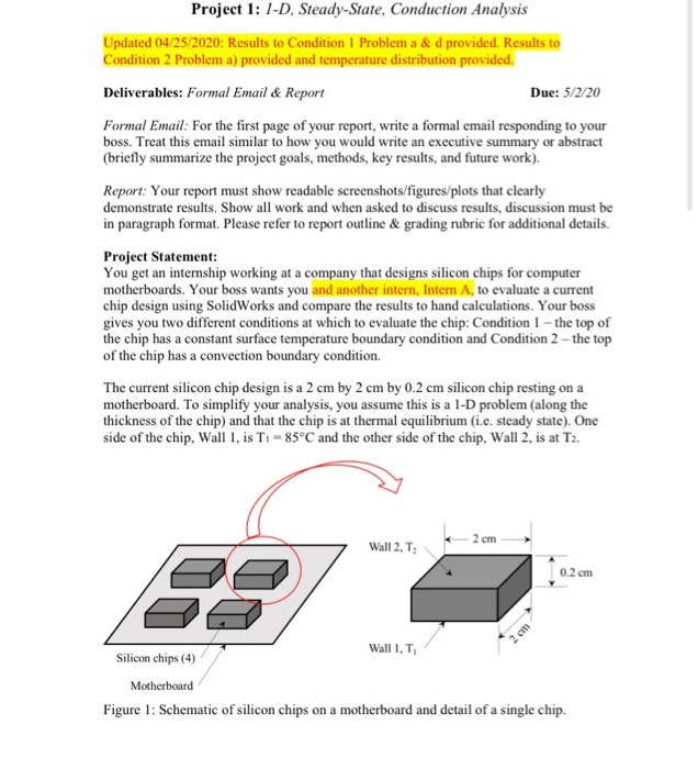 Project 1: 1-D, Steady-State, Conduction Analysis | Chegg.com