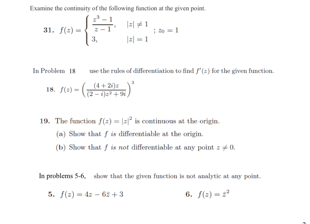 Solved Examine the continuity of the following function at | Chegg.com