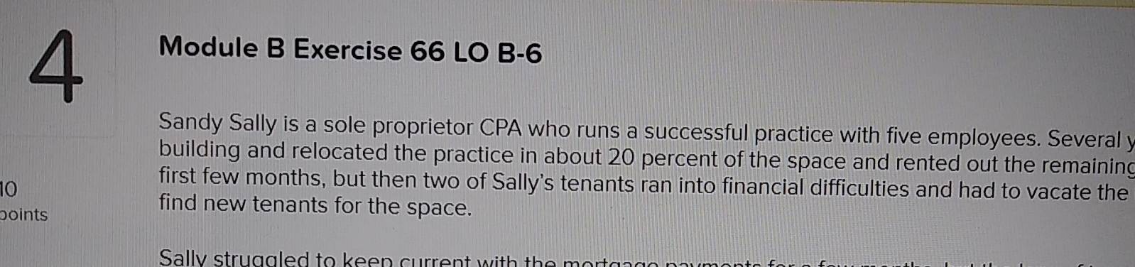 Solved 4Module B Exercise 66 ﻿LO B-6Sandy Sally is a sole | Chegg.com