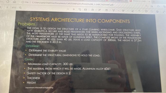 SYSTEMS ARCHITECTURE INTO COMPONENTS Problem THE GOAL | Chegg.com