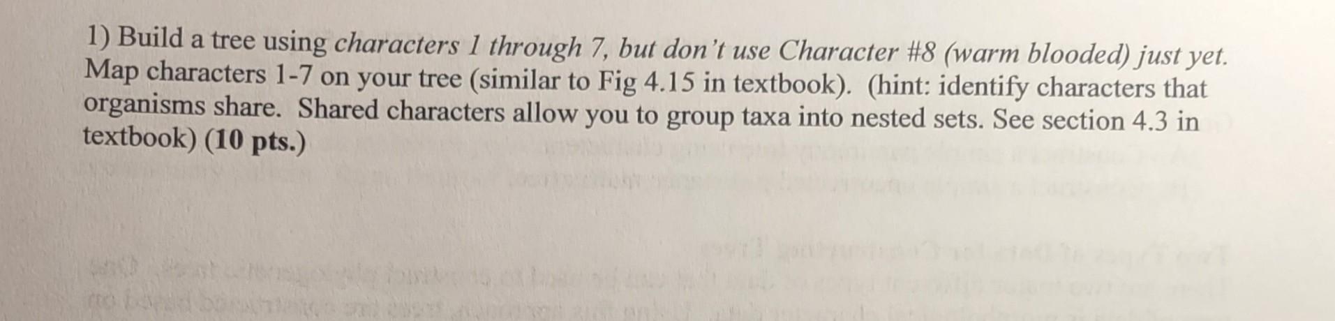 Solved A Morphological Character Based Parsimony Trees 