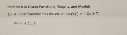 Solved Section 8.4: Linear Functions, Graphs, and Models10. | Chegg.com