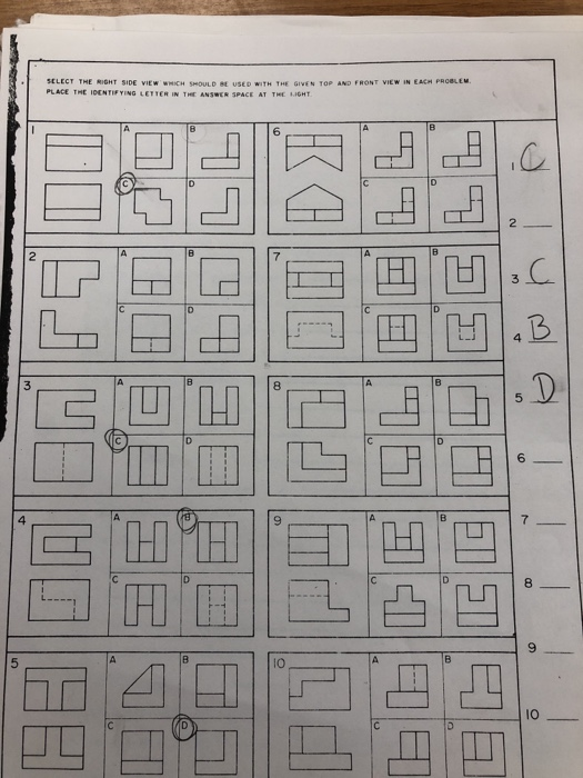 Solved SELECT THE RIGHT SIDE VIEW WHICH SHOULD BE USED WITH | Chegg.com