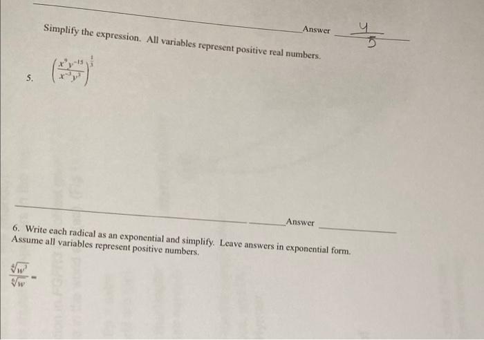 Solved Simplify the expression. All variables represent | Chegg.com