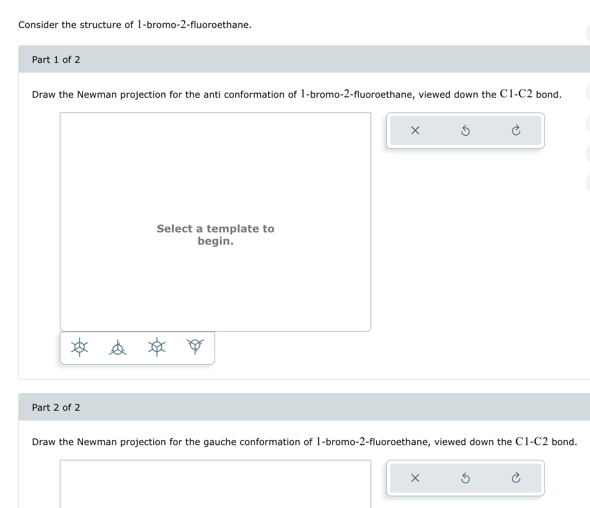 Solved Consider the structure of 1-bromo-2-fluoroethane.Part | Chegg.com