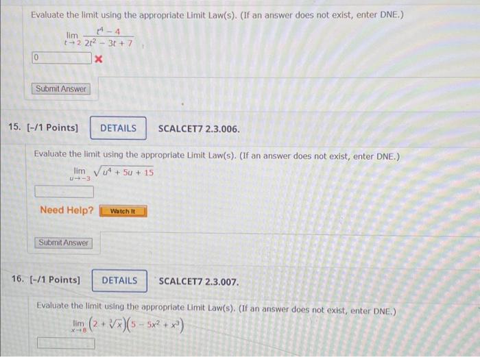 Solved Evaluate the limit using the appropriate Limit | Chegg.com