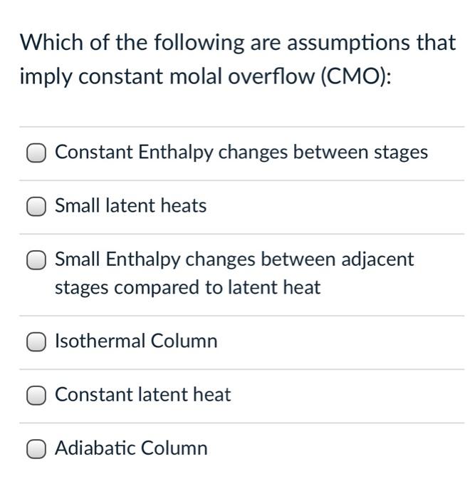 Solved Which of the following are assumptions that imply | Chegg.com