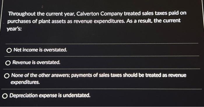 Solved Throughout the current year, Calverton Company | Chegg.com