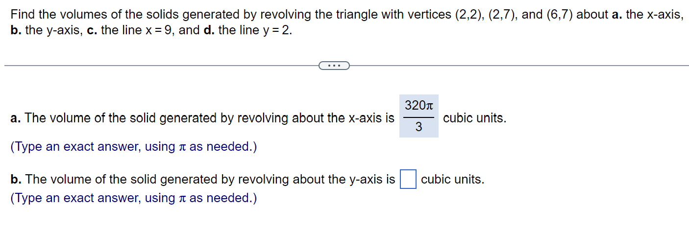 Solved Find the volumes of the solids generated by revolving | Chegg.com