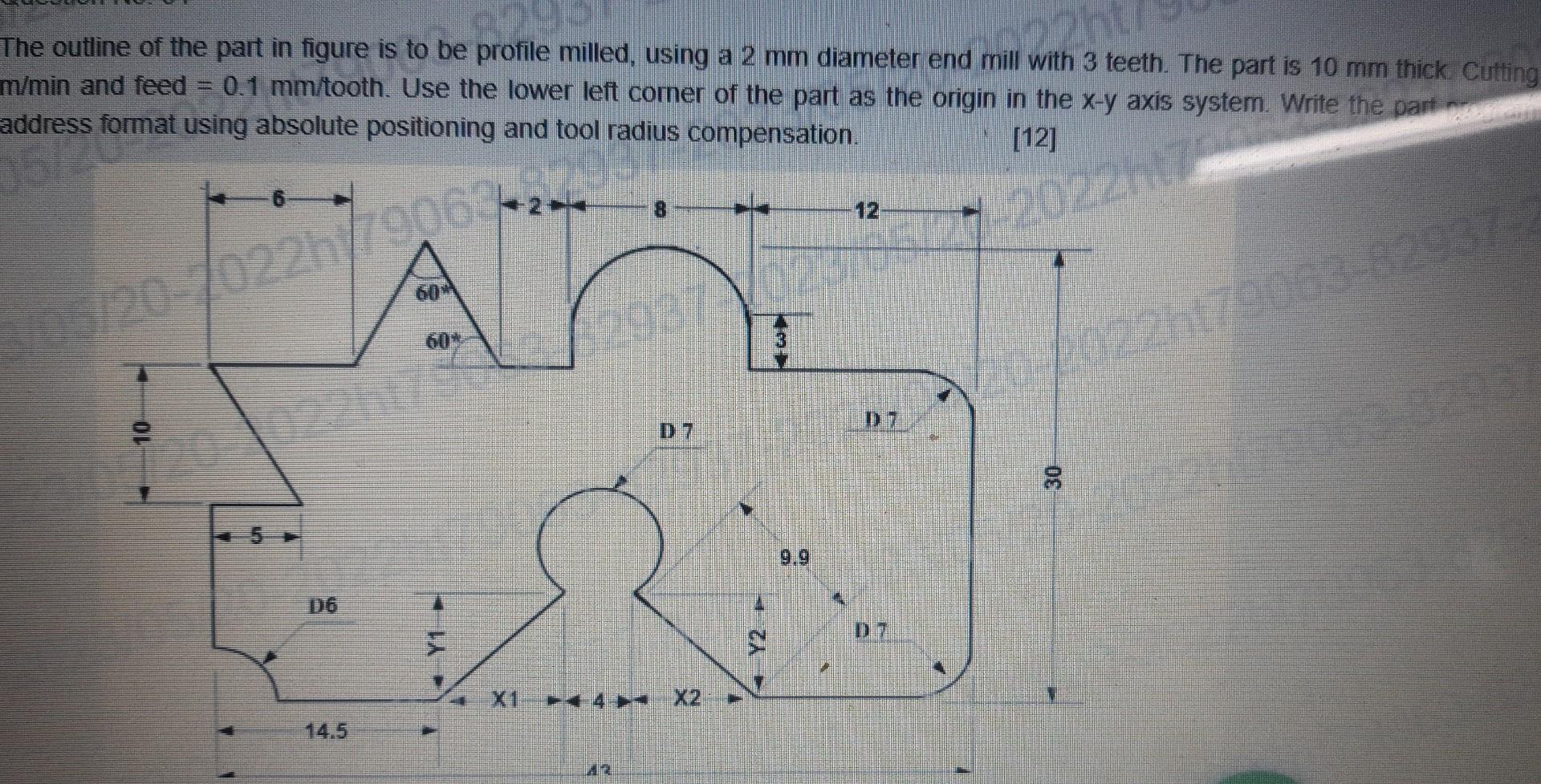 The outline of the part in figure is to be profile | Chegg.com