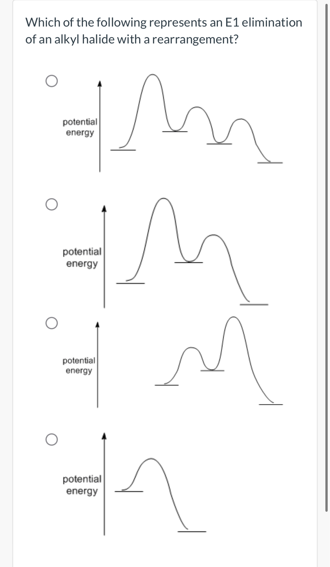 Solved Which of the following represents an E1 ﻿elimination | Chegg.com