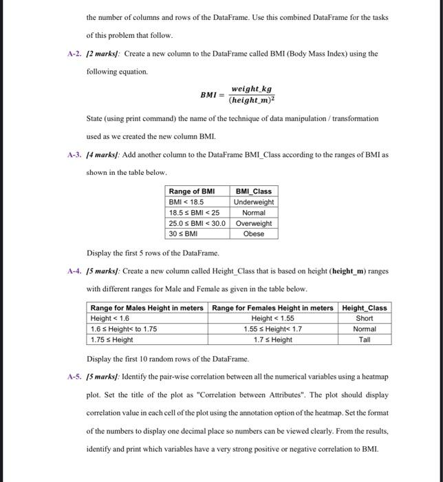 Solved -1. /4 marks/: Read the files HW3_DataAl and | Chegg.com