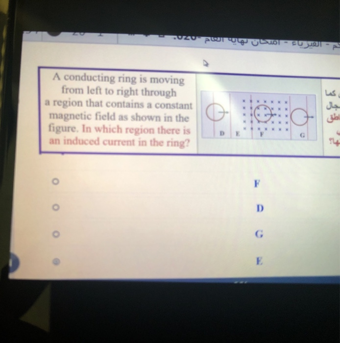 Solved امتحان نهاية العام الفيزياء A conducting ring is | Chegg.com