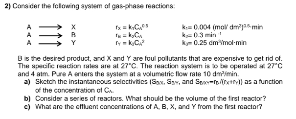 Consider the following system of gas-phase | Chegg.com