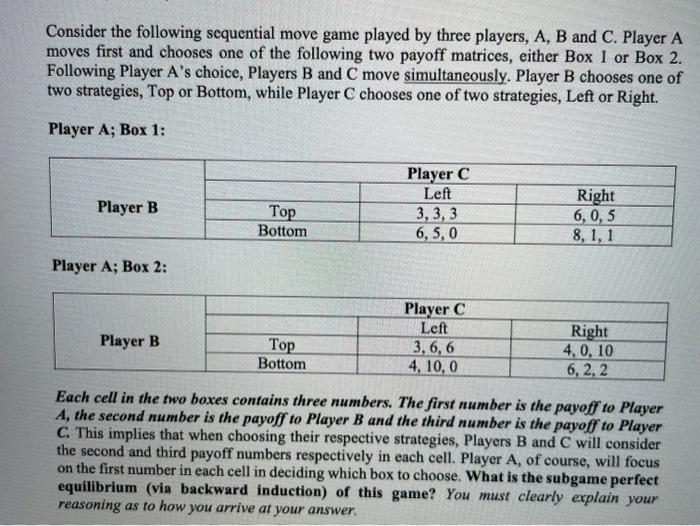 Solved Consider the following sequential move game played by | Chegg.com Solved Consider the following sequential move game played by | Chegg.com