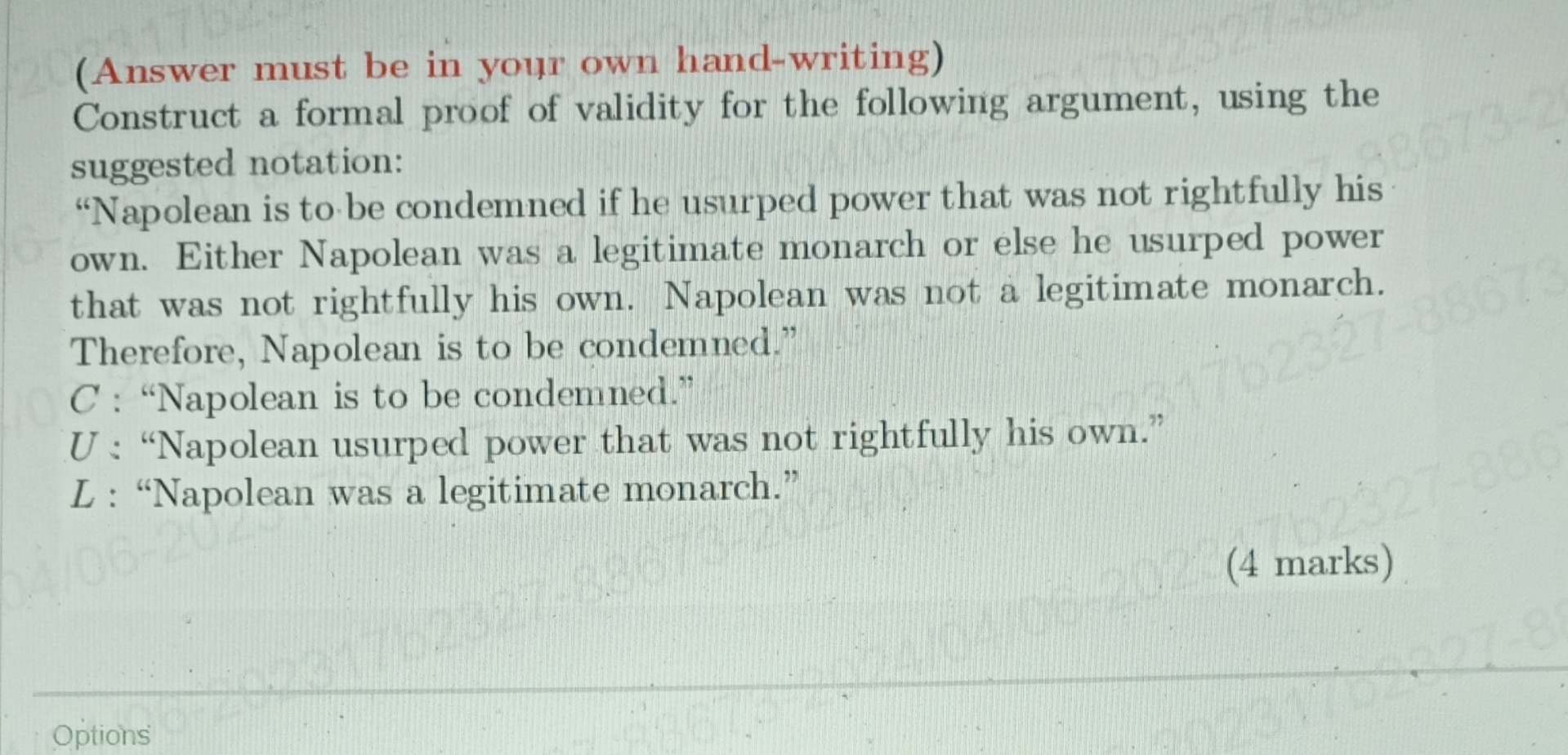 Solved (Answer must be in your own hand-writing)Construct a | Chegg.com