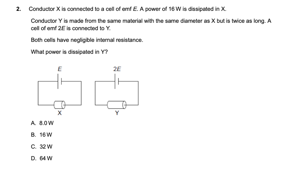 Solved Conductor x ﻿is connected to a cell of emf E. ﻿A | Chegg.com
