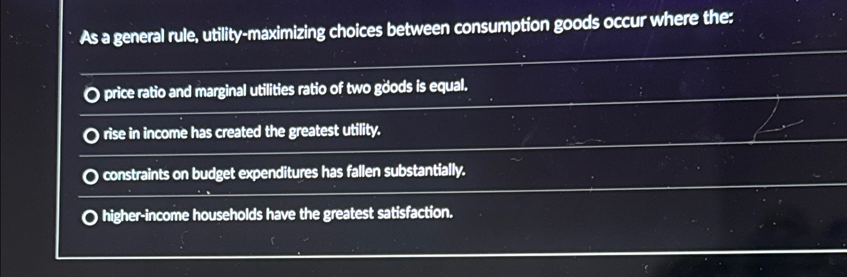 Solved As a general rule, utility-maximizing choices between | Chegg.com