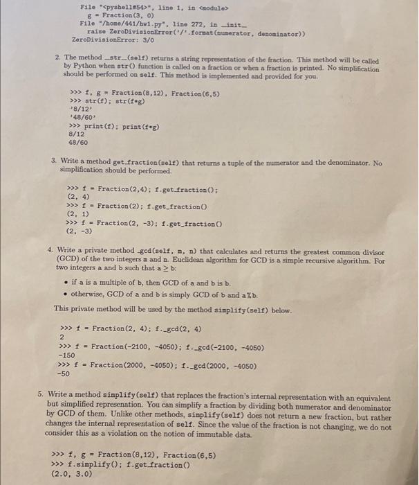 Solved class Fraction We will implement a simple class | Chegg.com