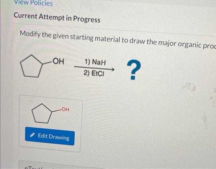 Solved Modify the given starting material to draw the major | Chegg.com