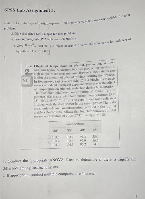 Solved SPSS Lab Assignment 3: Note: 1. Give the type of | Chegg.com