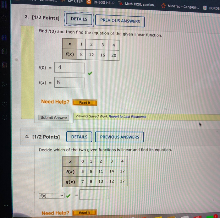 Solved UTEP CHEGG HELP Math 1320, section... MindTap - | Chegg.com