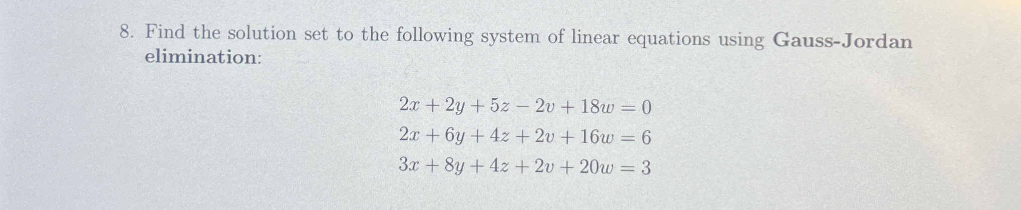 Solved Find the solution set to the following system of | Chegg.com