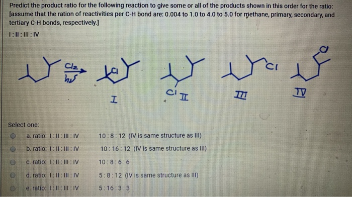 Solved Predict the product ratio for the following reaction | Chegg.com