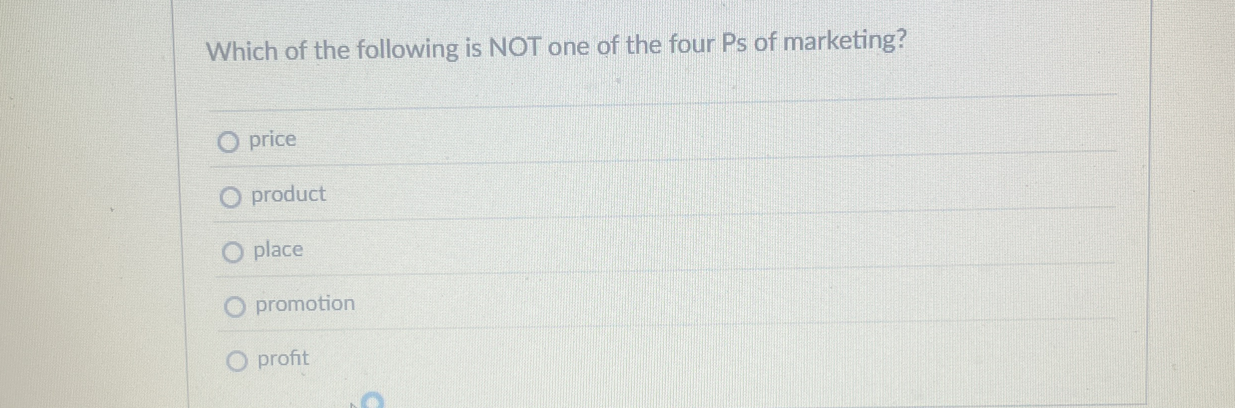 Solved Which of the following is NOT one of the four Ps of | Chegg.com