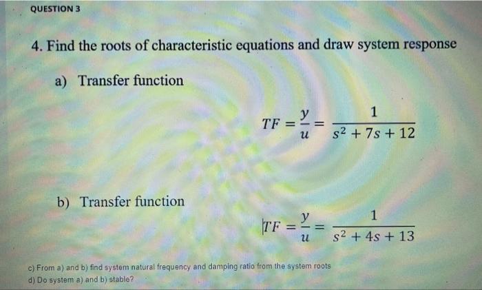 Solved 4. Find the roots of characteristic equations and | Chegg.com