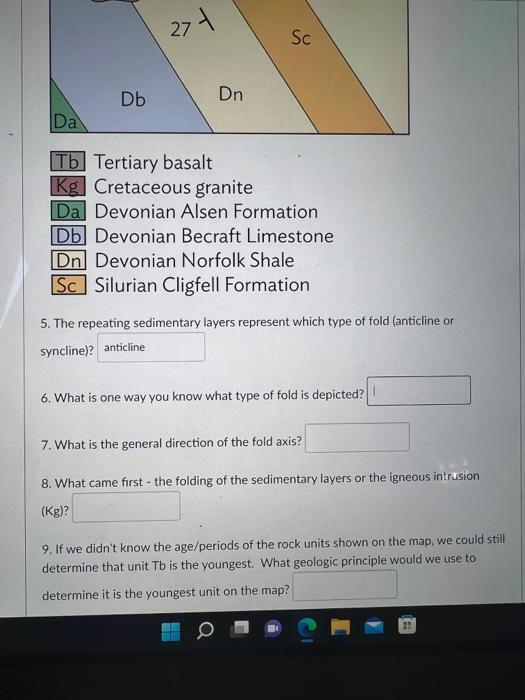 Solved Map B, below shows several geologic features | Chegg.com