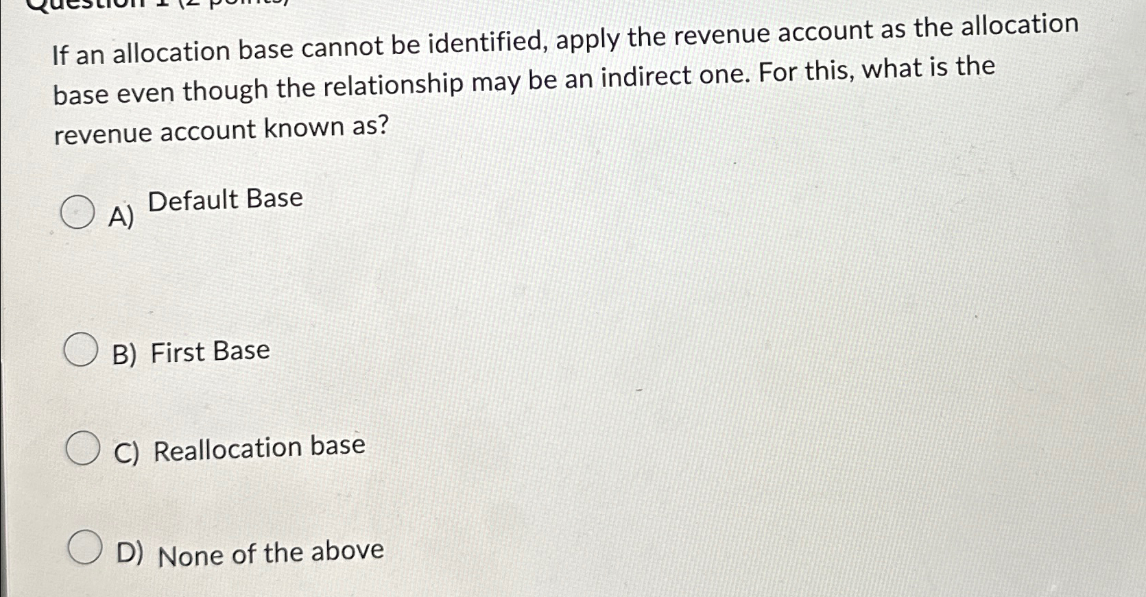 Solved If an allocation base cannot be identified, apply the | Chegg.com