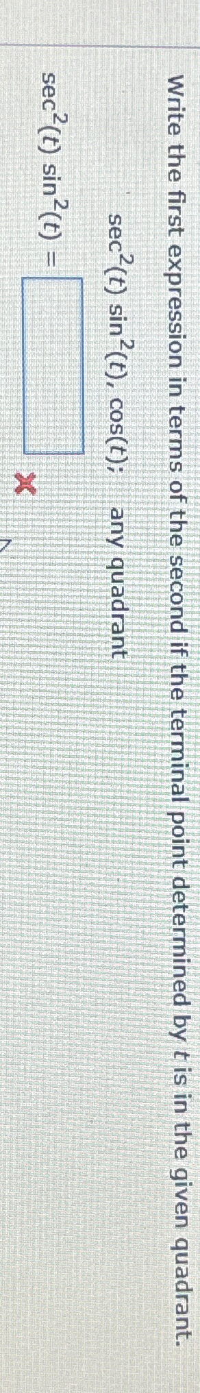 Solved Write the first expression in terms of the second if | Chegg.com