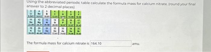 Solved Using the abbreviated periodic table calculate the | Chegg.com