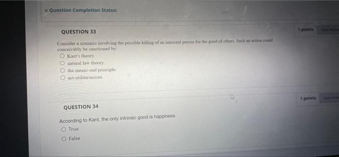 Solved Question Completion Status: QUESTION 33 1 points | Chegg.com