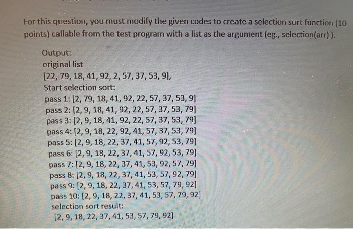 Solved For this question, you must modify the given codes to | Chegg.com