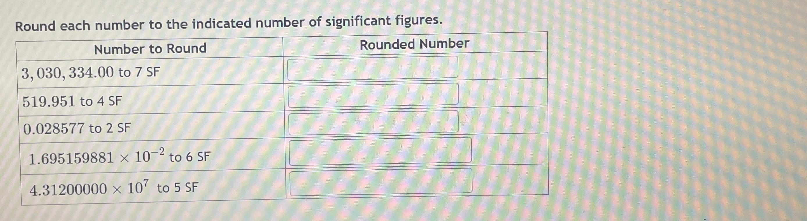 Solved Round each number to the indicated number of | Chegg.com