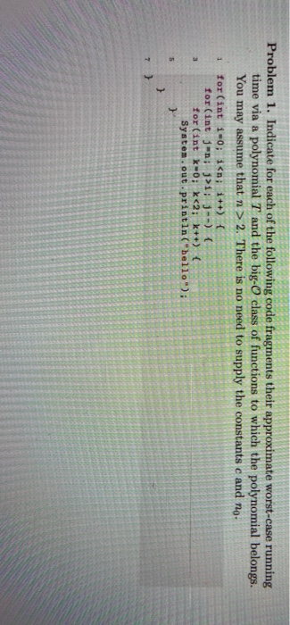 Solved Problem 1. Indicate for each of the following code | Chegg.com