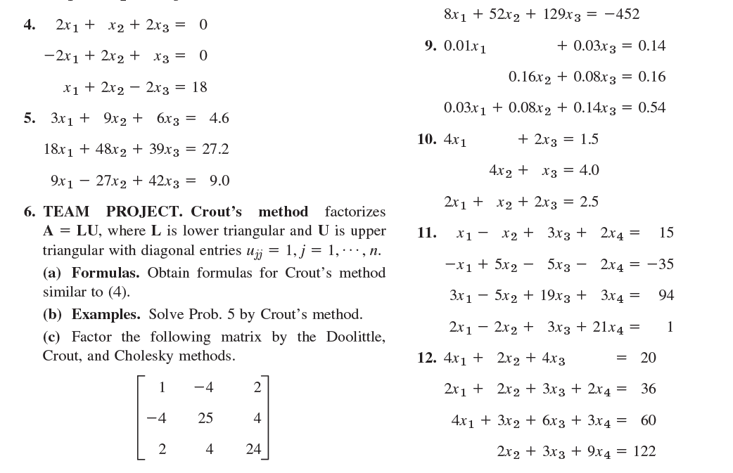 Solved Show the factorization and solve by Doolittle’s | Chegg.com