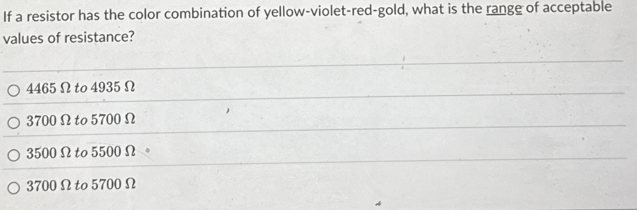 If a resistor has the color combination of | Chegg.com