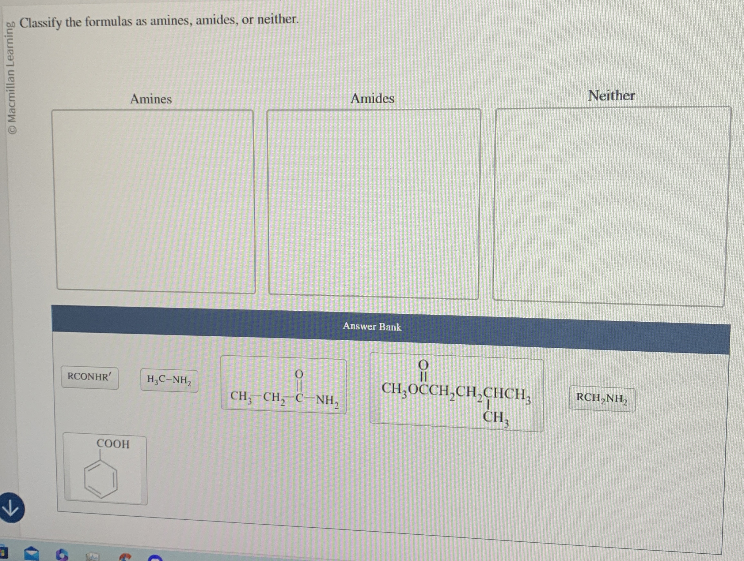 Solved Classify the formulas as amines, amides, or | Chegg.com