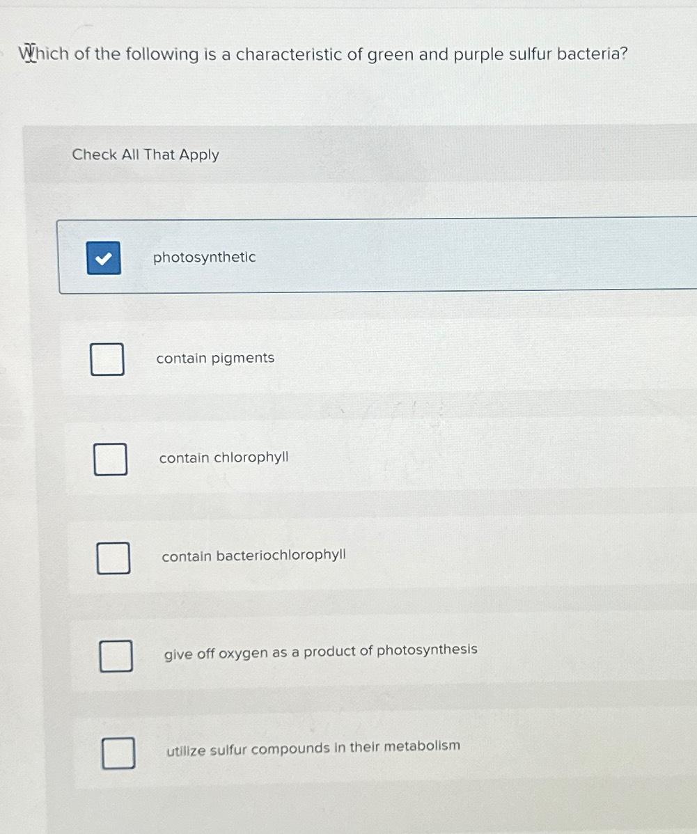 Solved Which of the following is a characteristic of green | Chegg.com