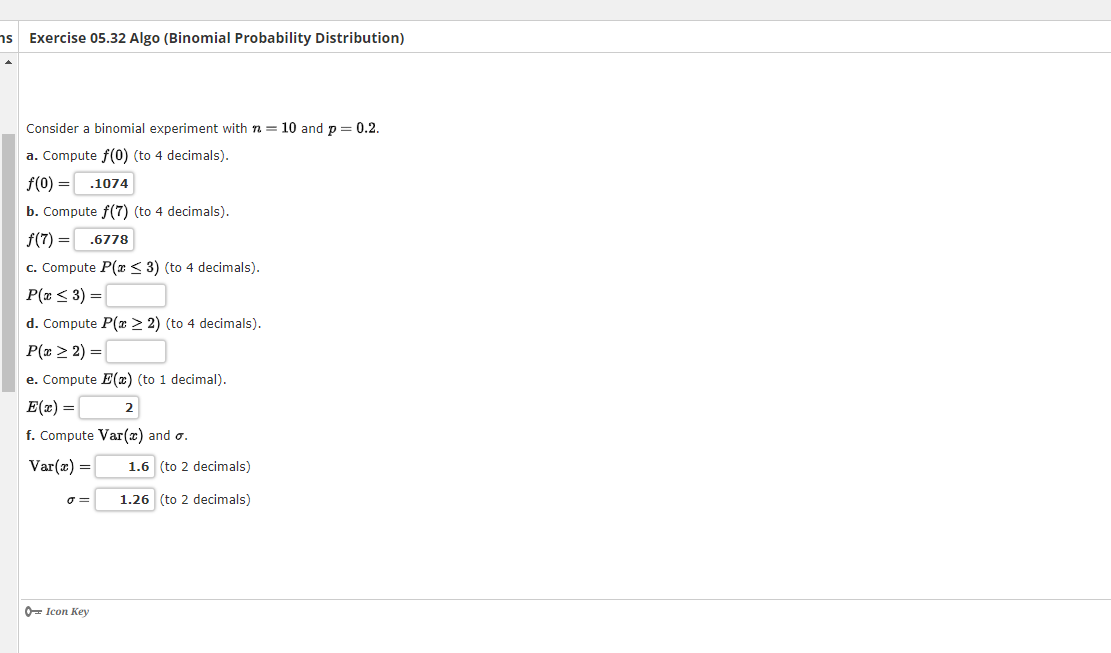 Solved Exercise 05.32 ﻿Algo (Binomial Probability | Chegg.com