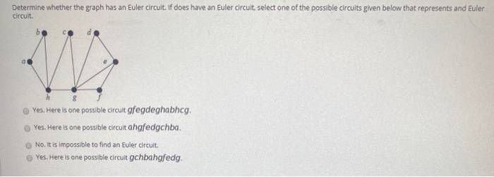 Solved Determine whether the graph has an Euler circuit. If | Chegg.com