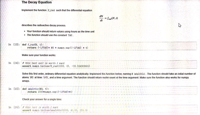 Python practice please help with the RK4 numerical | Chegg.com