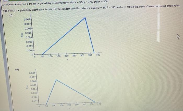 Solved A random variable has a triangular probability | Chegg.com