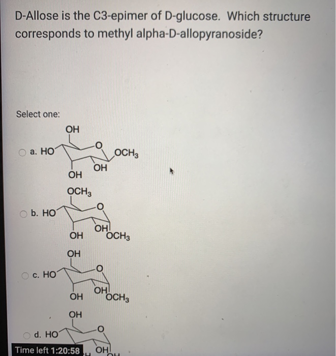 Solved D-Allose is the C3-epimer of D-glucose. Which | Chegg.com