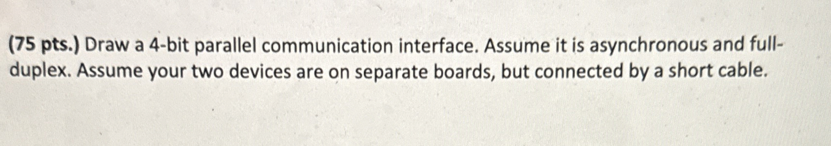 (75 ﻿pts.) ﻿Draw a 4-bit parallel communication | Chegg.com
