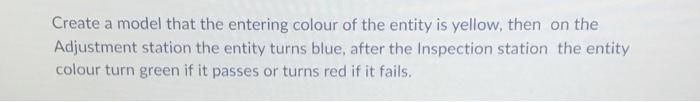 Solved Create a model that the entering colour of the entity | Chegg.com