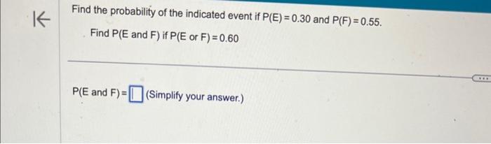 Solved Find the probability of the indicated event if | Chegg.com